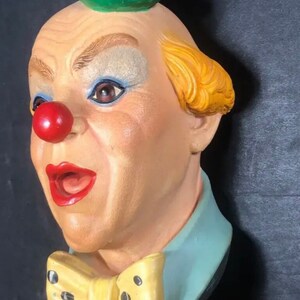 Vintage Circus Clown Rare Signed Creepy Clown Head Carny Wall Plaque ...
