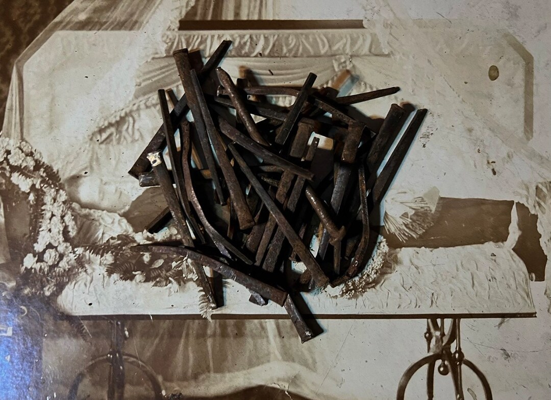 Antique Coffin Nails 3 Piece Set Rusty Used Coffin Nails Memento Mori ...