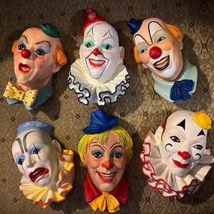 Vintage Circus Clown Rare Signed Creepy Clown Head Carny Wall Plaque ...