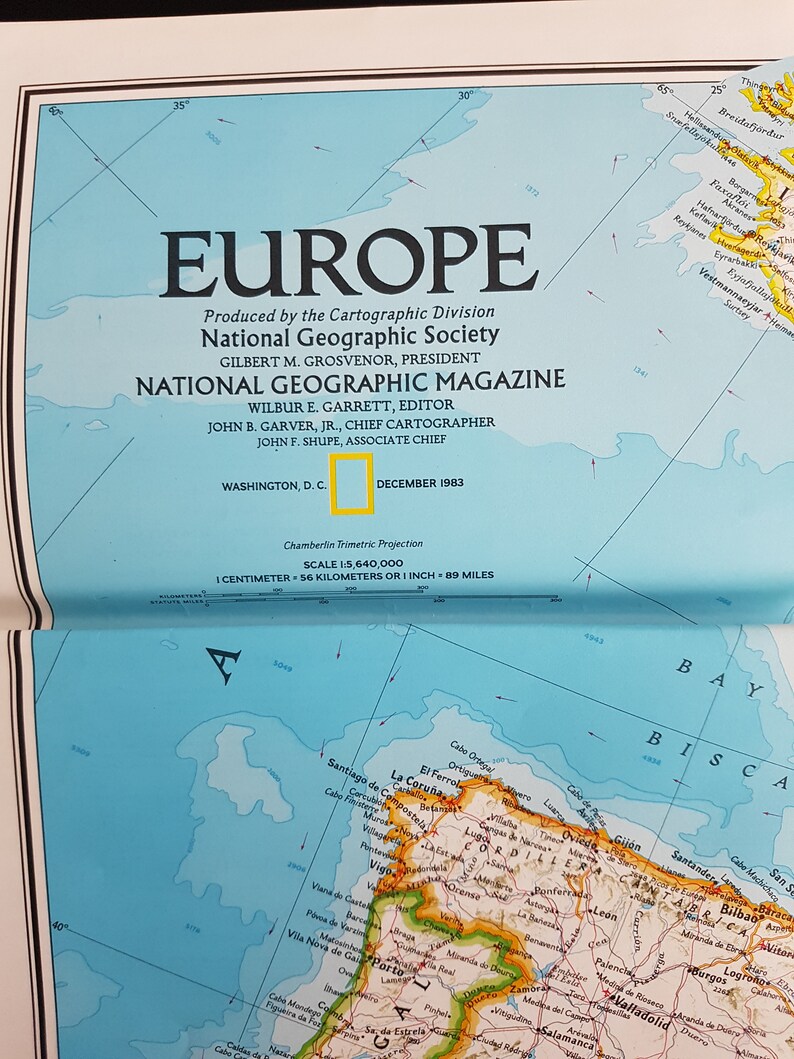 Vintage National Geographic Map Europe - Etsy Vintage National Geographic Map Europe - Etsy