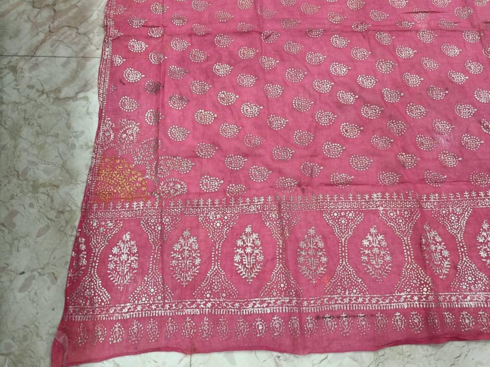 Antique Rajasthani Odhni With Silver and Gold Work Also Known as Ganga ...