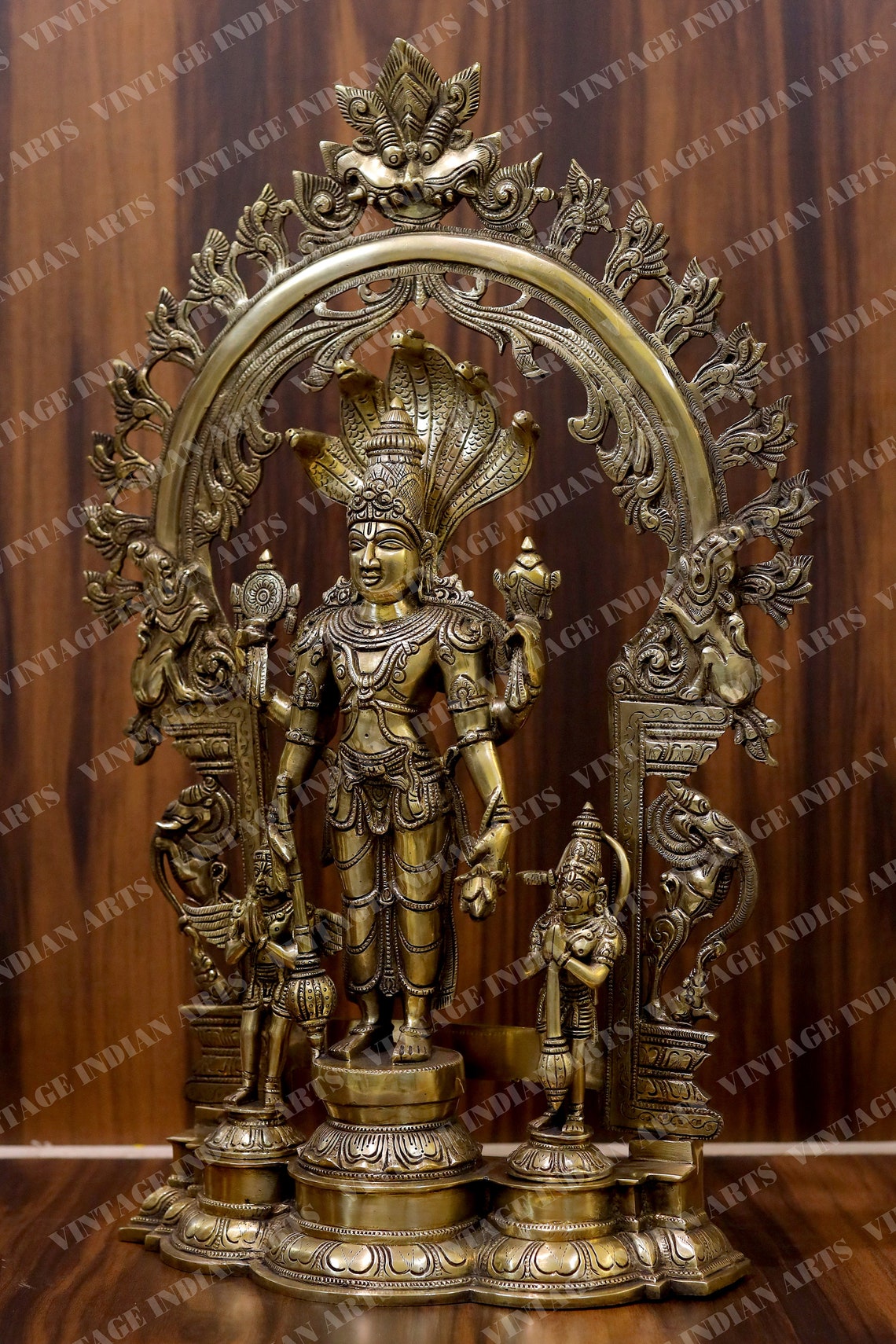 Lord Vishnu Narayan Statue Idol Murti With Garuda and Hanuman for Home ...