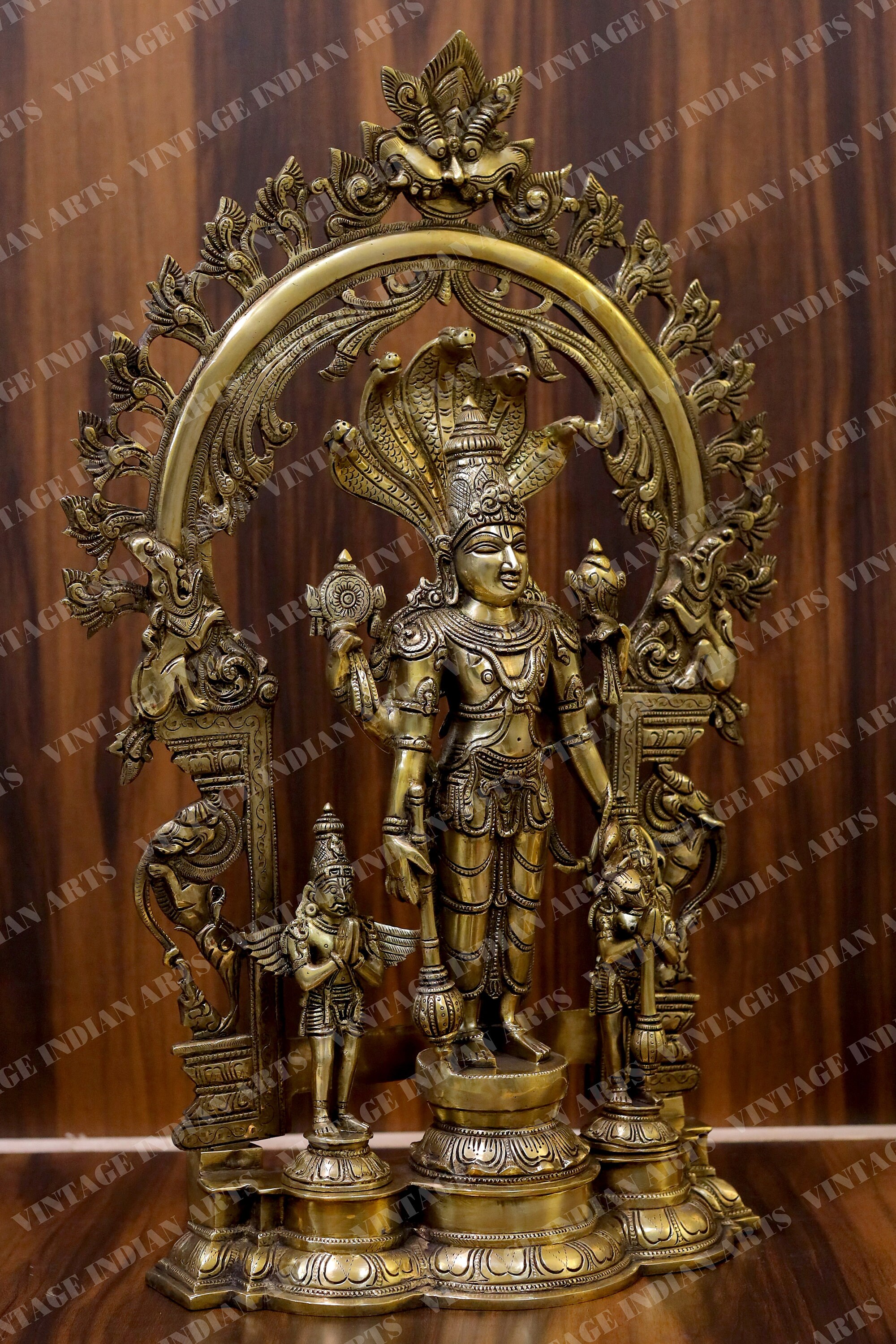Lord Vishnu Narayan Statue Idol Murti With Garuda and Hanuman for Home ...