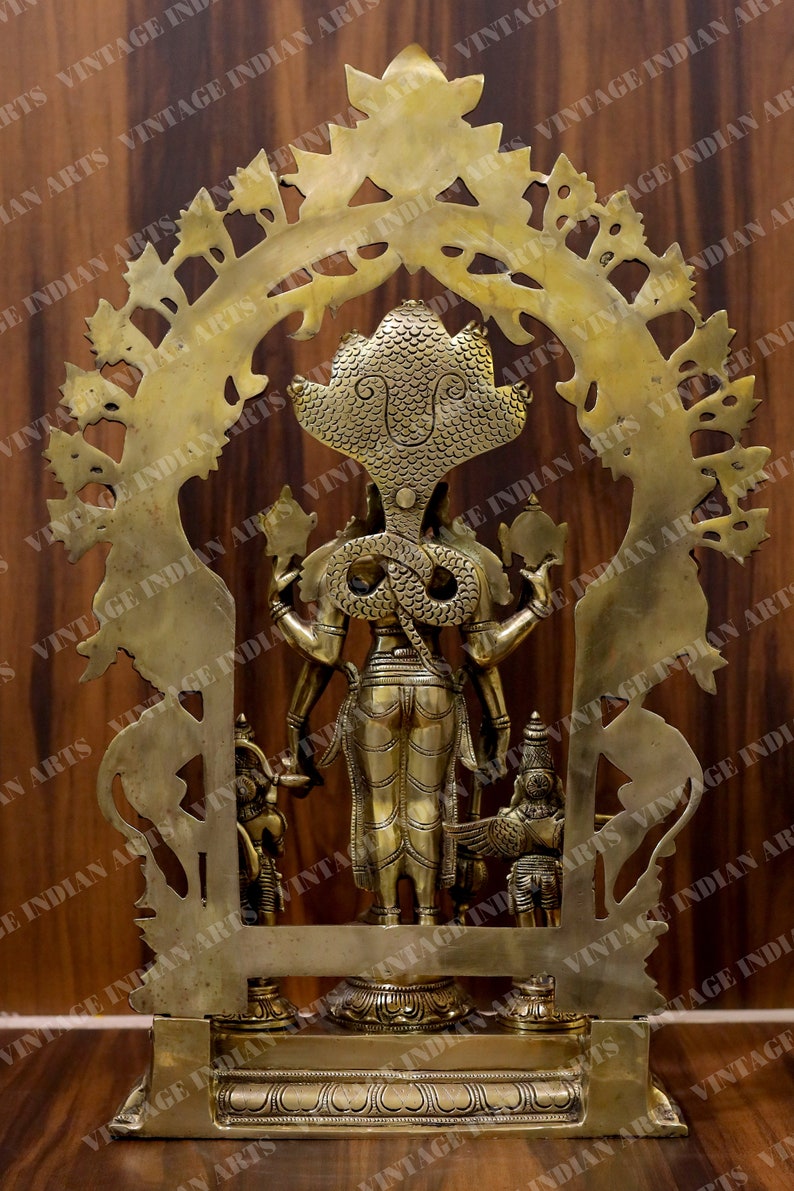 Lord Vishnu Narayan Statue Idol Murti With Garuda and Hanuman for Home ...