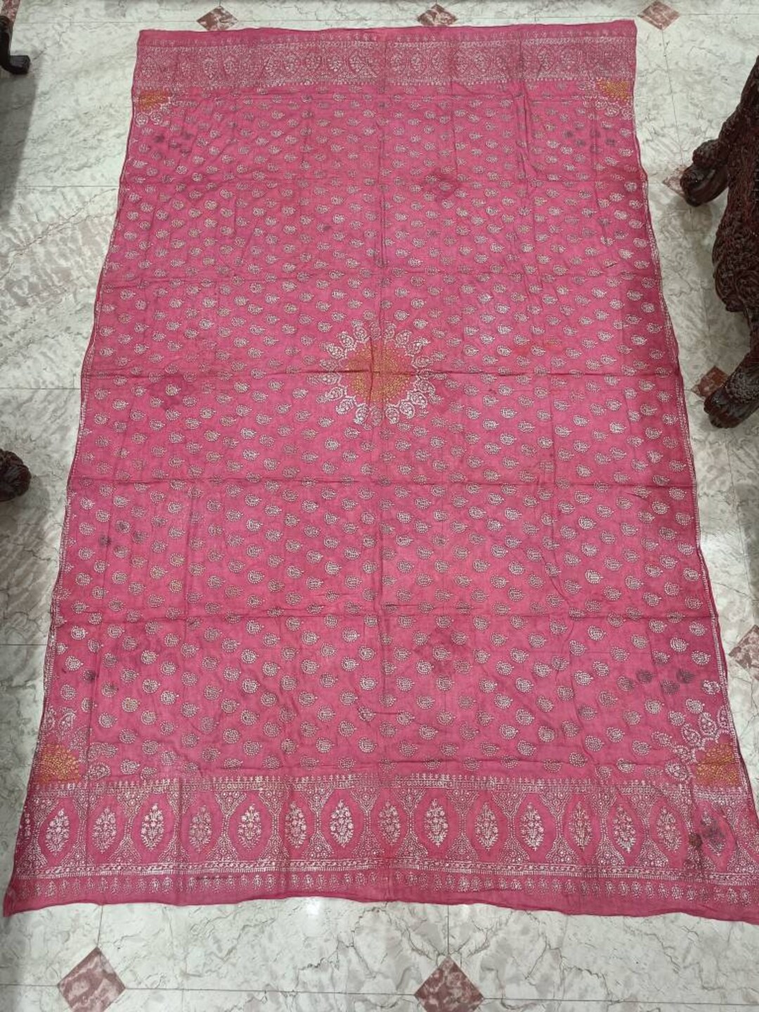 Antique Rajasthani Odhni With Silver and Gold Work Also Known as Ganga ...