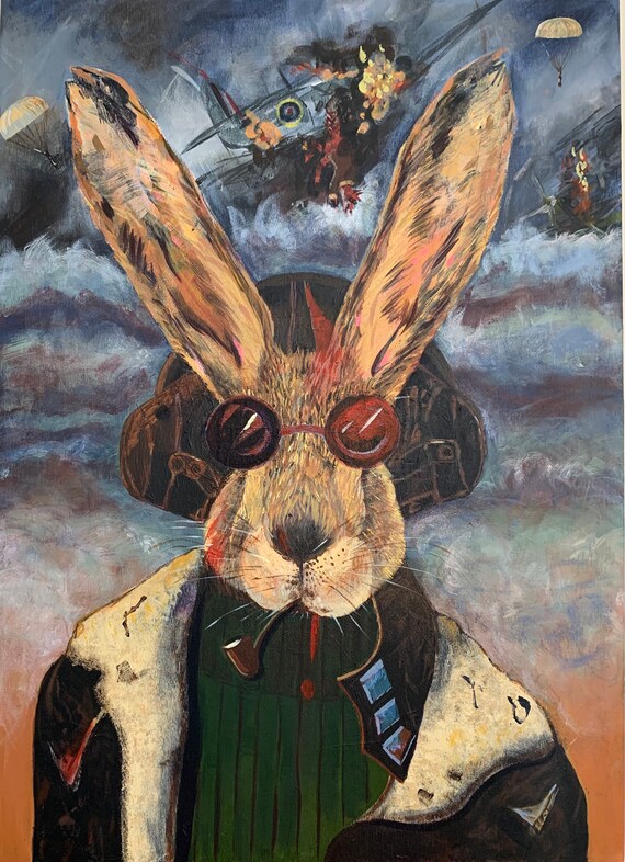 The Spitfire Pilot Hare Limited Edition Print | Etsy