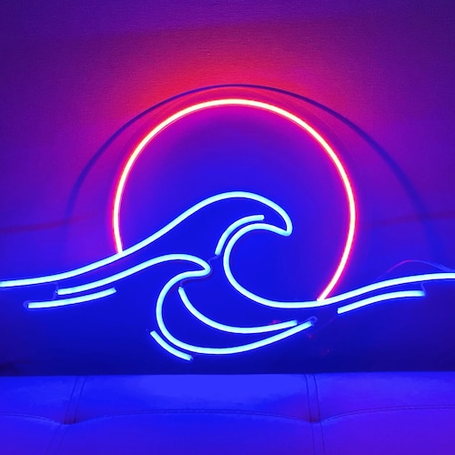 Sunrise Sunset Neon Sign Sun Wave Neon Sign Bedroom Neon - Etsy