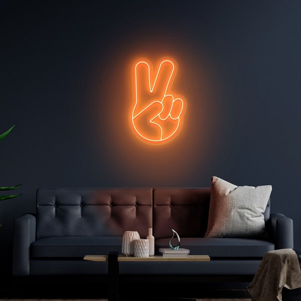 Neon Peace Sign - Etsy