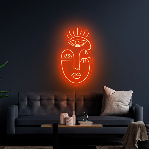 Neon Face Sign - Etsy