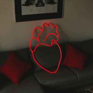 Bedroom Neon Sign "anatomical Heart", Neon Lights, Neon Sign, Neon Sign ...