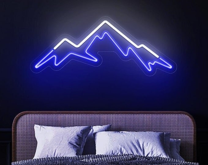 Mountain Neon Wall Art Landscape Neon Sign Neon Art, Mountain Art Light ...