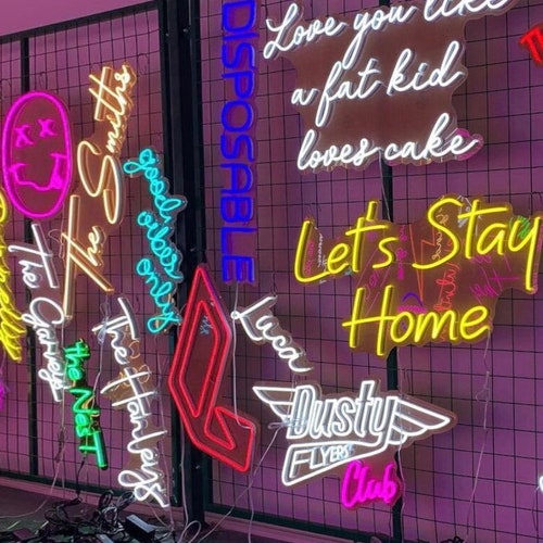 Create Your Own LED Neon Sign: Word Sentence Logo Custom | Etsy