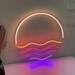 Sunrise Sunset Neon Sign Retro Sun Wave Neon Sign Bedroom - Etsy