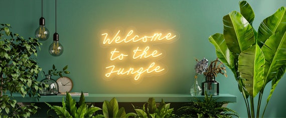 Welcome to the Jungle Neon Sign Custom Green Light Sign - Etsy