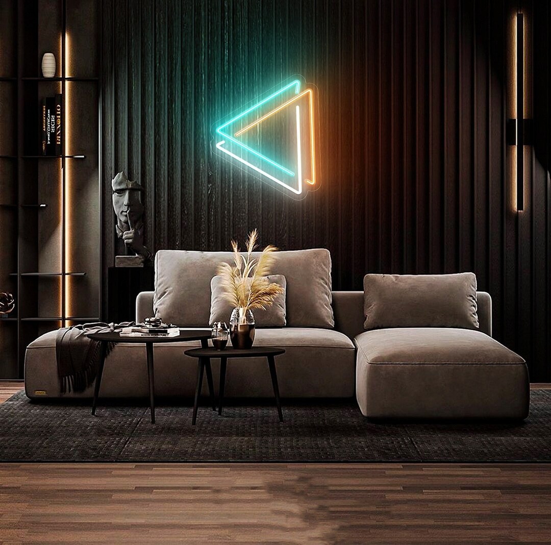 Art Neon Sign, Bedroom Neon Sign, Abstract Neon Sign Wall Art, Triangle ...