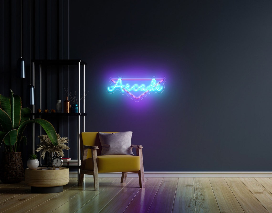 Retro Arcade Neon Sign Your Arcade Man-cave LED Sign Vice - Etsy