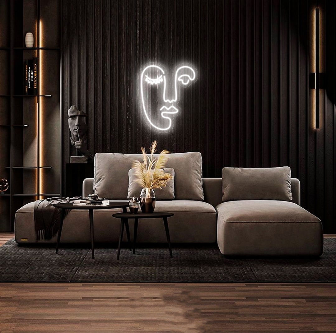 Art Neon Sign, Bedroom Neon Sign, Face Art Neon Sign Wall Art, Face Led ...