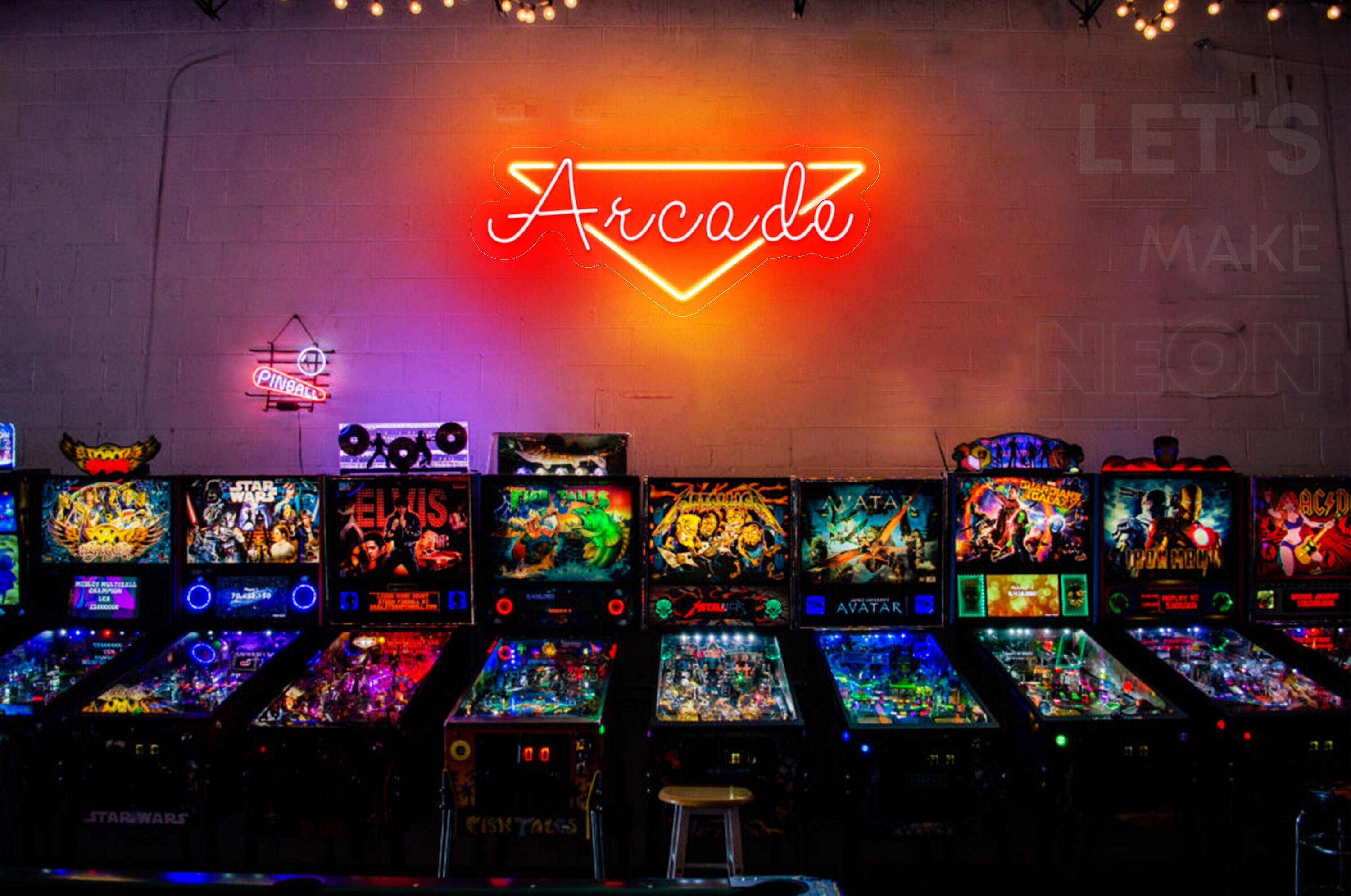 Retro Arcade Neon Sign - Your Arcade, Man-cave LED Sign, Vice Colors ...