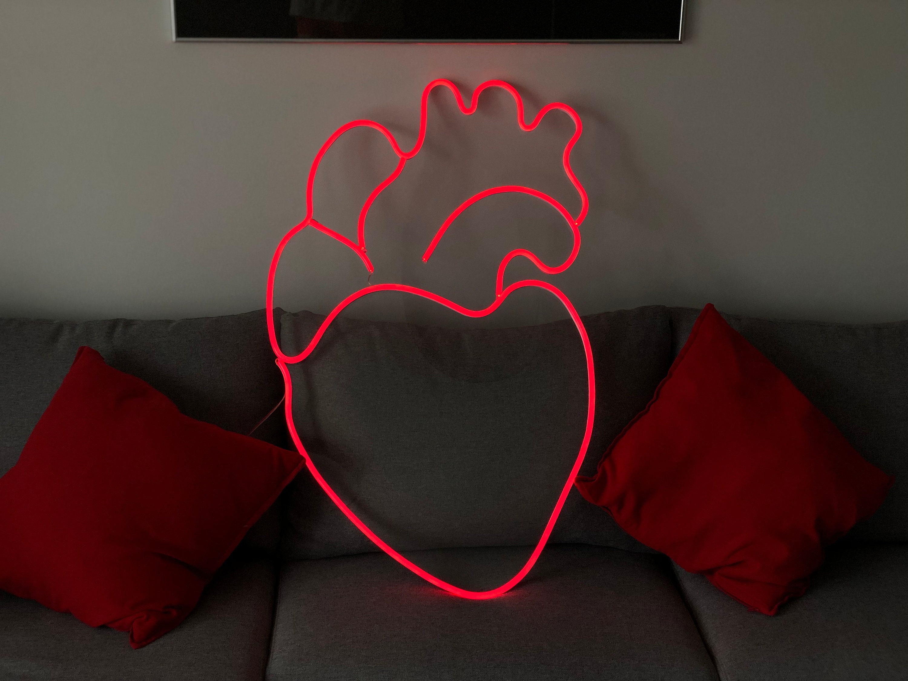 Bedroom Neon Sign anatomical Heart Neon Lights - Etsy