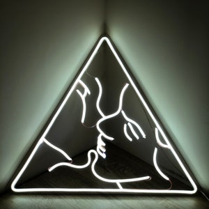 Pink Neon Sign Lovers, Bedroom Neon Sign, Neon Sign, Kiss Neon Sign ...