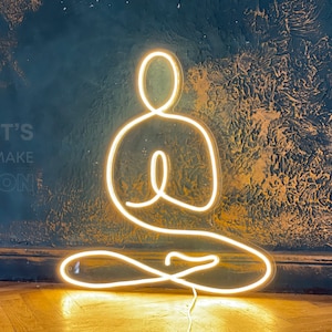 Yoga LED Neon Sign, Wall Decor, Wall Sign, Neon Lights, Meditation Art ...