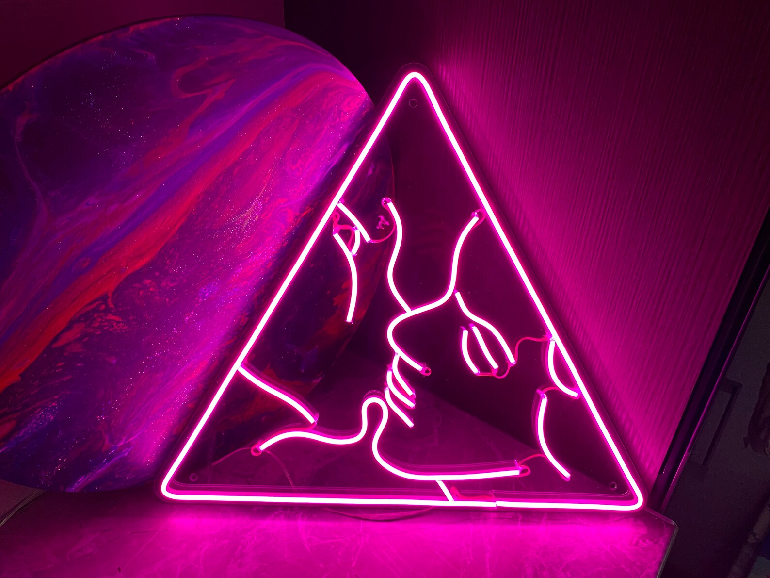 Pink Neon Sign Lovers Bedroom Neon Sign Neon Sign Kiss Neon | Etsy