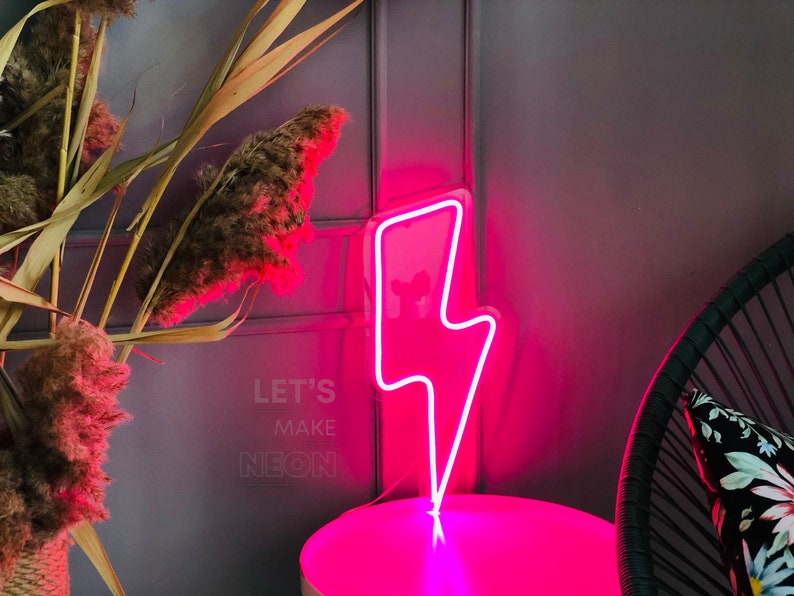Lightning Bolt Neon Sign Neon Lights Bedroom Neon Sign Neon - Etsy
