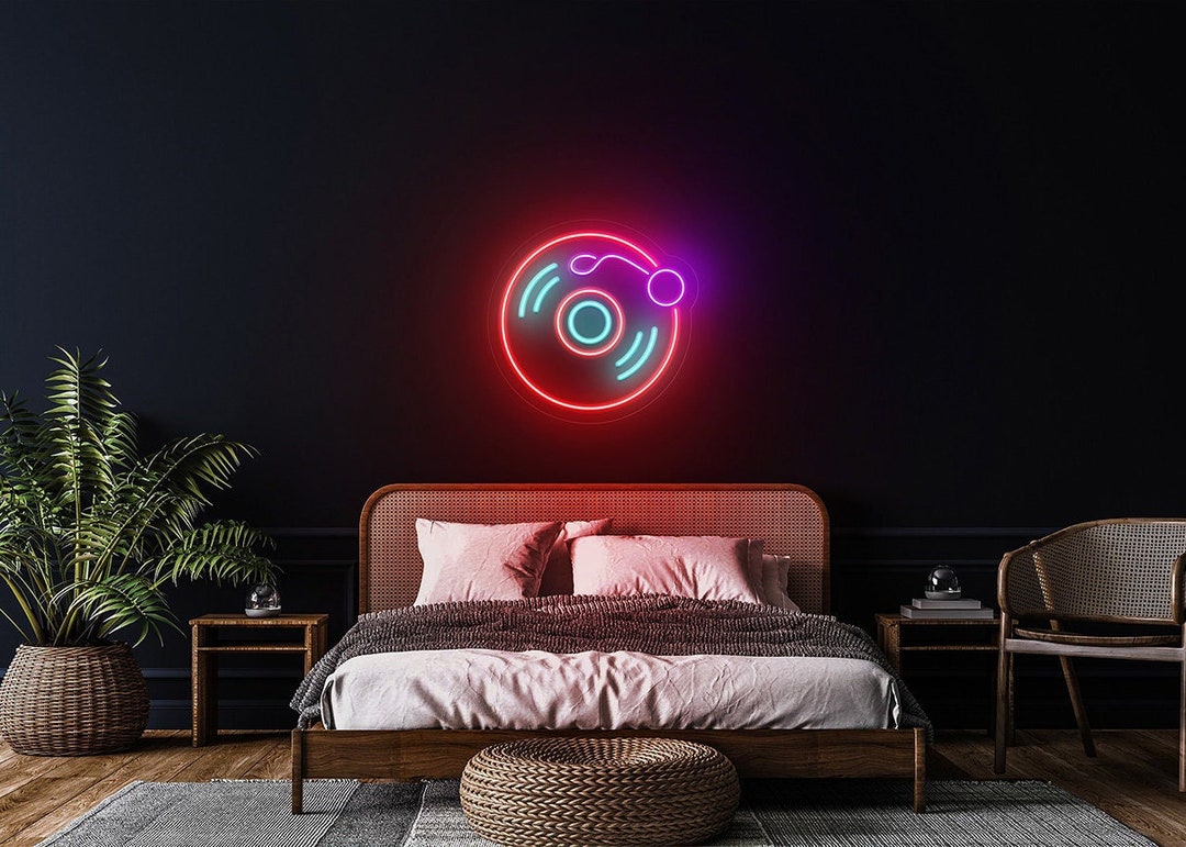 Vinyl Neon Sign - Vinyl Record Decor, Neon Sign Bedroom, Music Neon ...