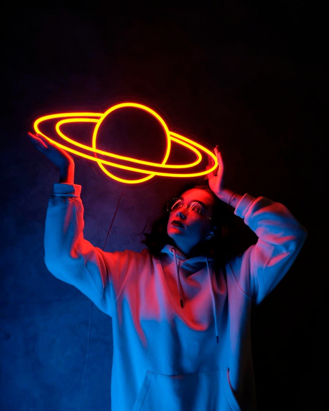 Planet Neon Sign, Planet Led Sign, Logo Neon Sign, Wall Decor, Saturn ...