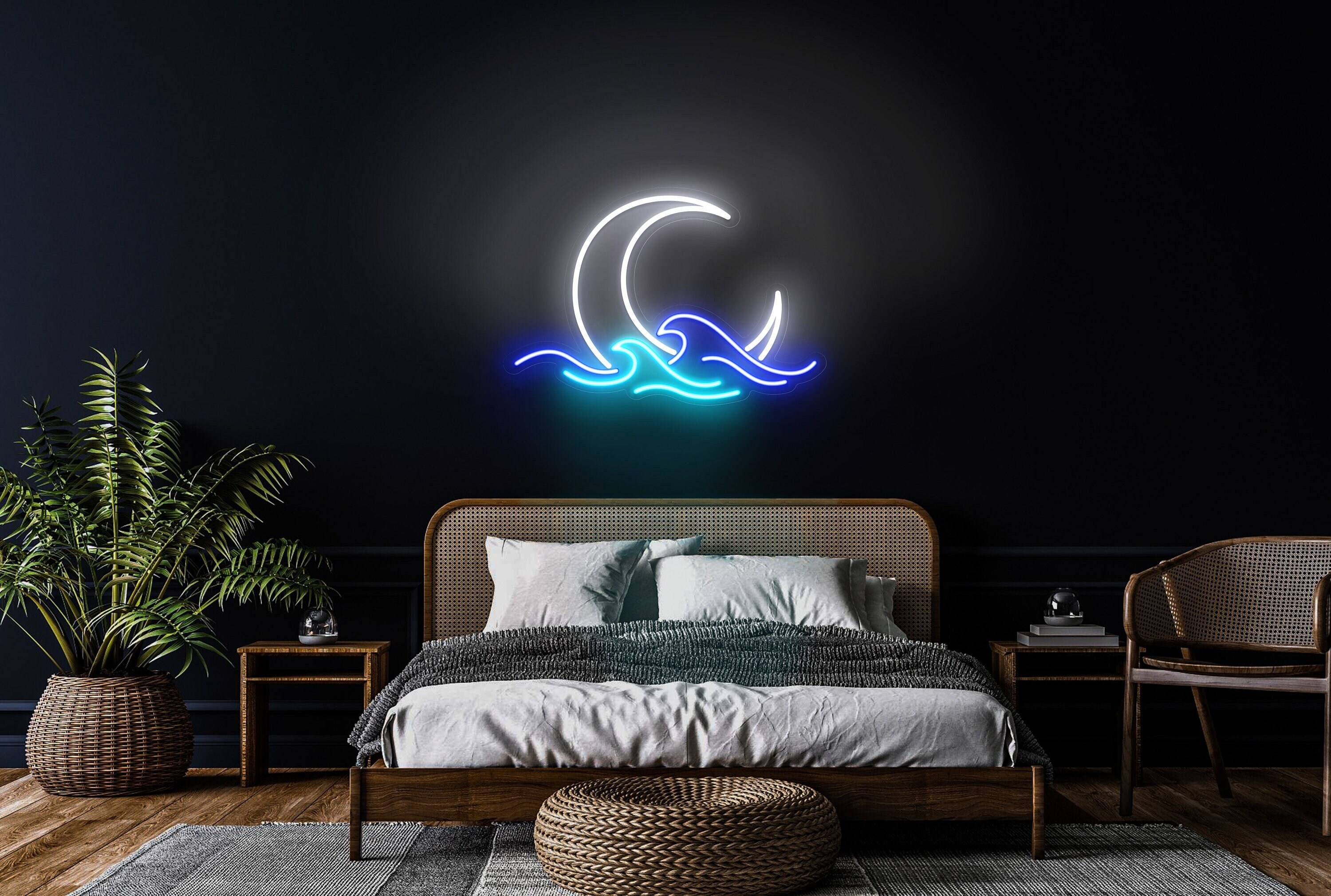 Led blue moon sign - Etsy France