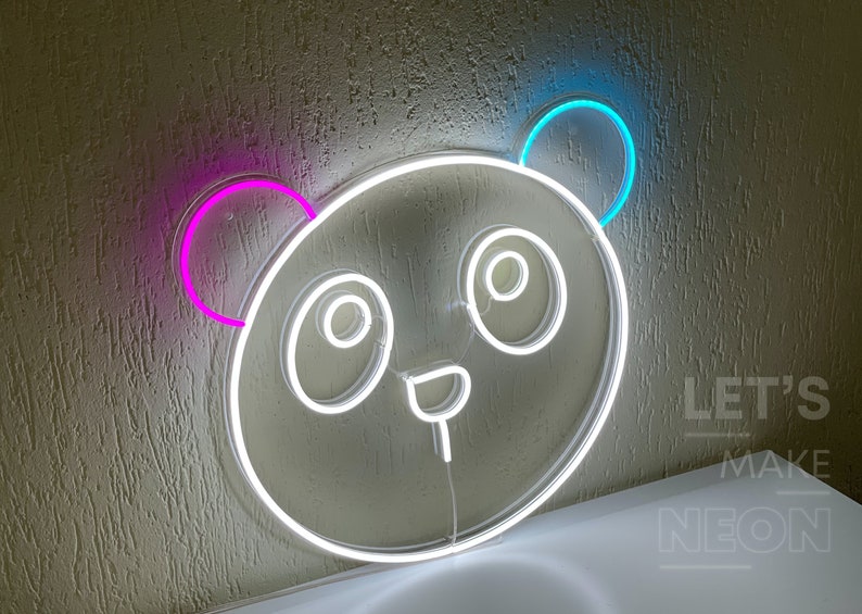 Panda Neon Light, LED Sign, Cute Neon Signs, Lights for Wall Mount ...