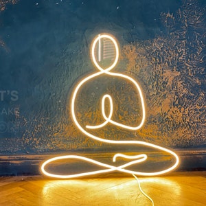 Yoga LED Neon Sign, Wall Decor, Wall Sign, Neon Lights, Meditation Art ...