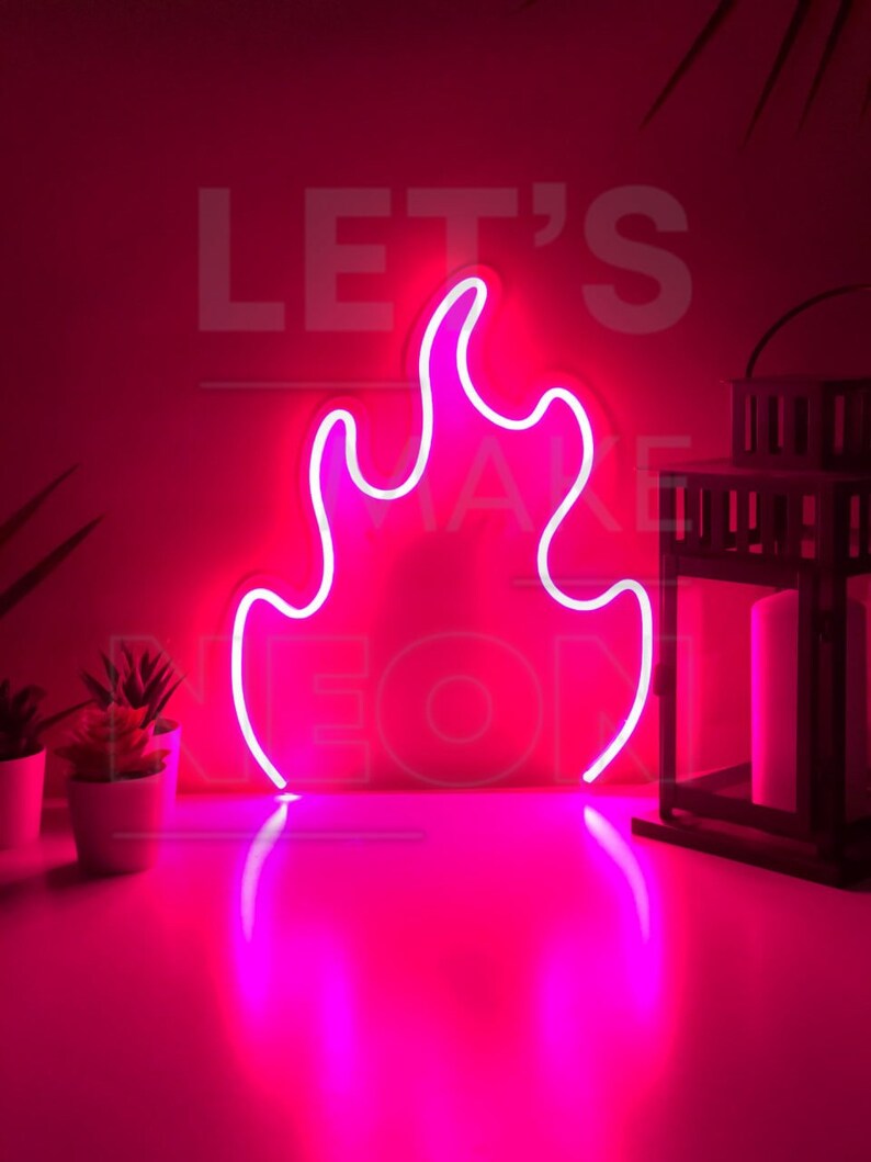 Neon Sign Bedroom fire Neon Lights Custom Neon - Etsy