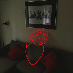 Bedroom Neon Sign "anatomical Heart", Neon Lights, Neon Sign, Neon Sign ...