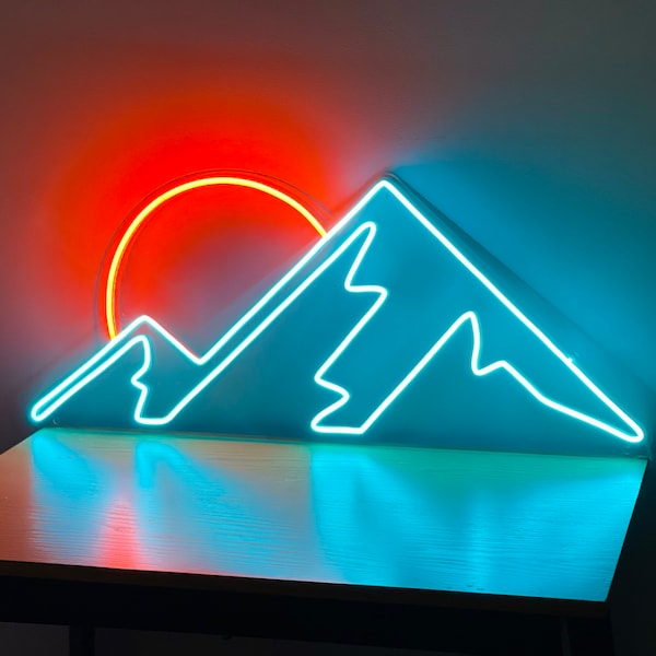 Neon Mountain - Etsy