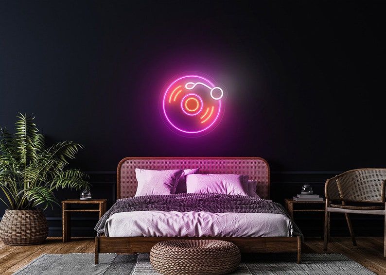 Vinyl Neon Sign - Vinyl Record Decor, Neon Sign Bedroom, Music Neon ...