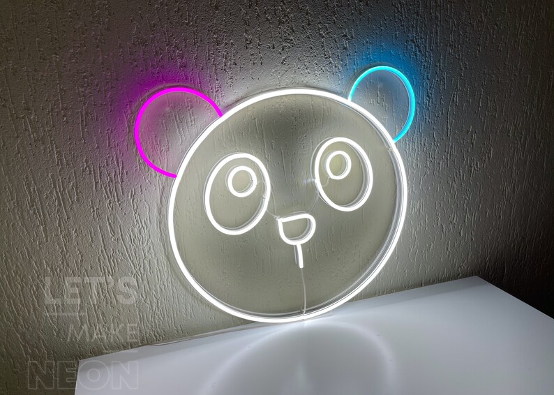 Panda Neon Light, LED Sign, Cute Neon Signs, Lights for Wall Mount ...