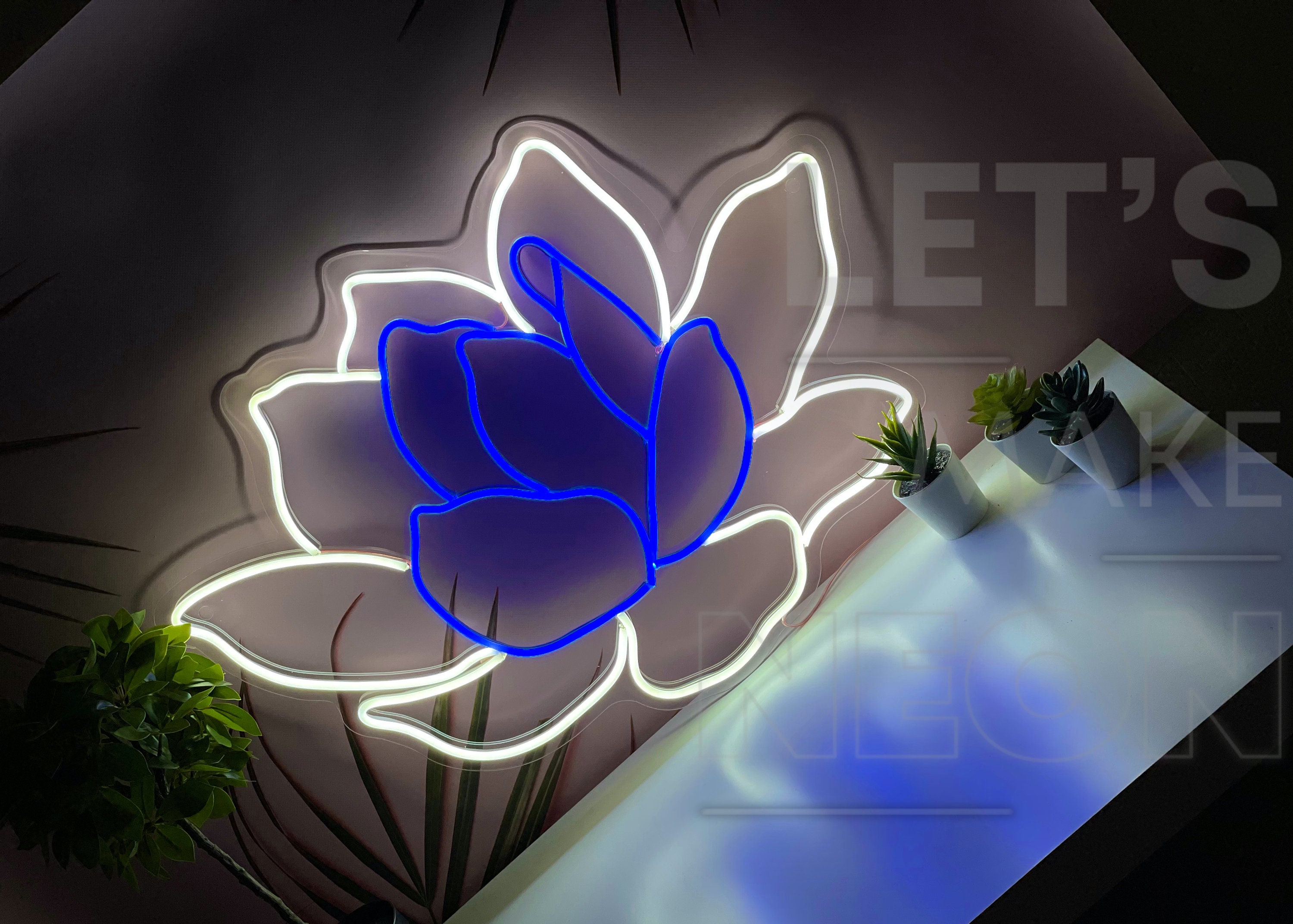 Neon Sign Light Lotus Flower Bedroom Neon Sign Neon Light - Etsy