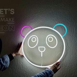 Panda Neon Light, LED Sign, Cute Neon Signs, Lights for Wall Mount ...
