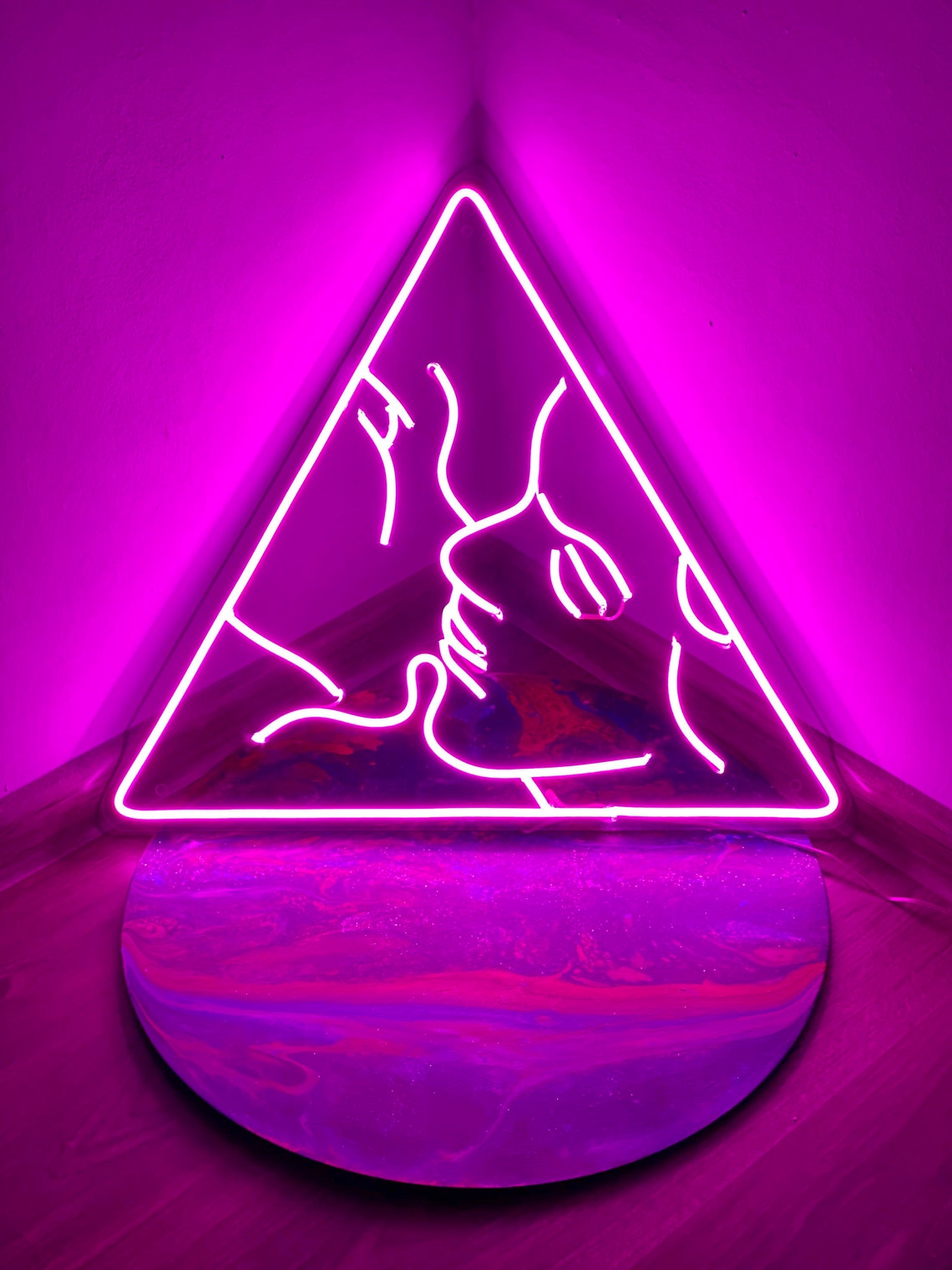 Pink Neon Sign Lovers Bedroom Neon Sign Neon Sign Kiss Neon | Etsy