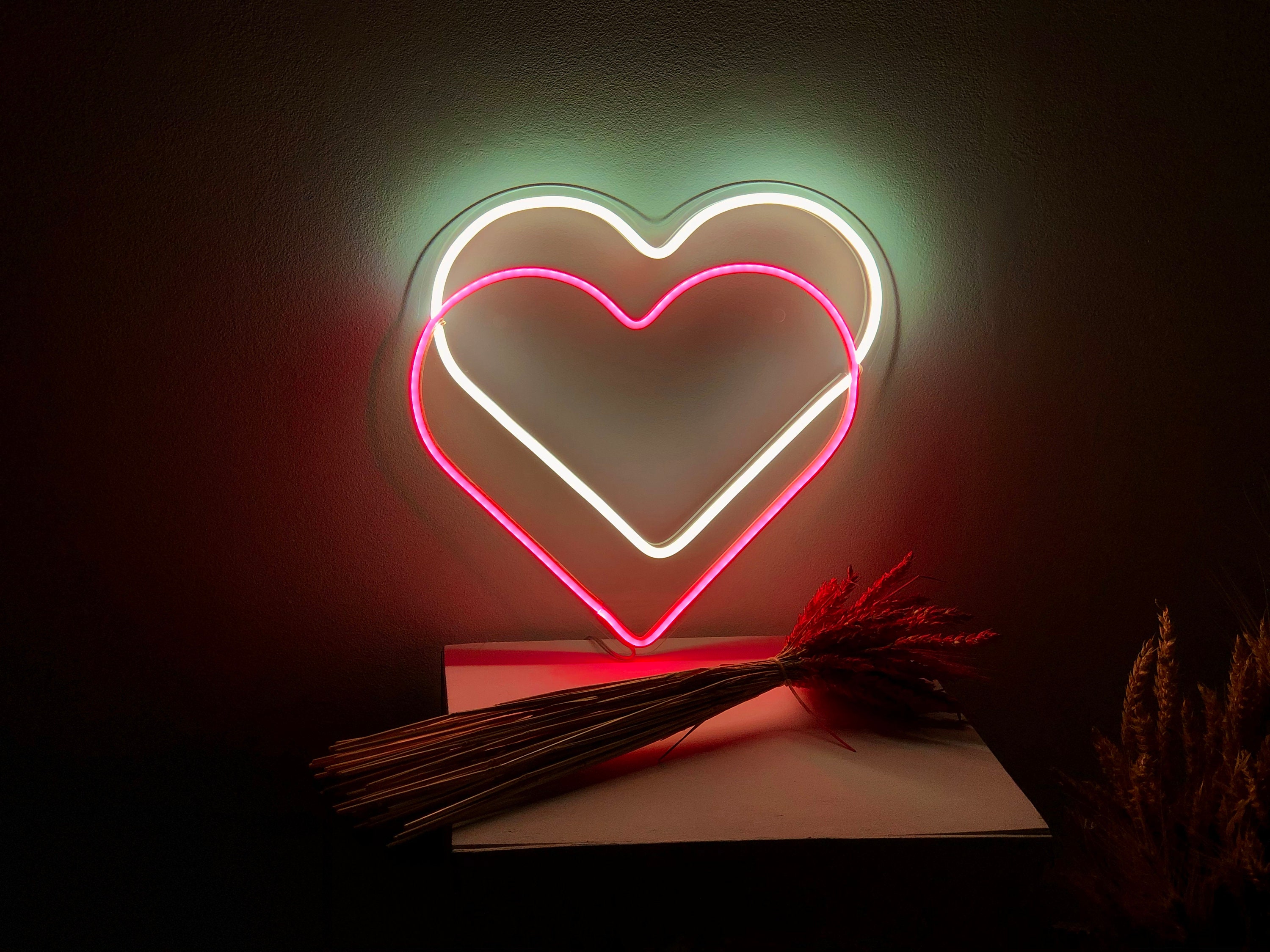Bedroom Neon Sign double Heart Neon Lights Led | Etsy