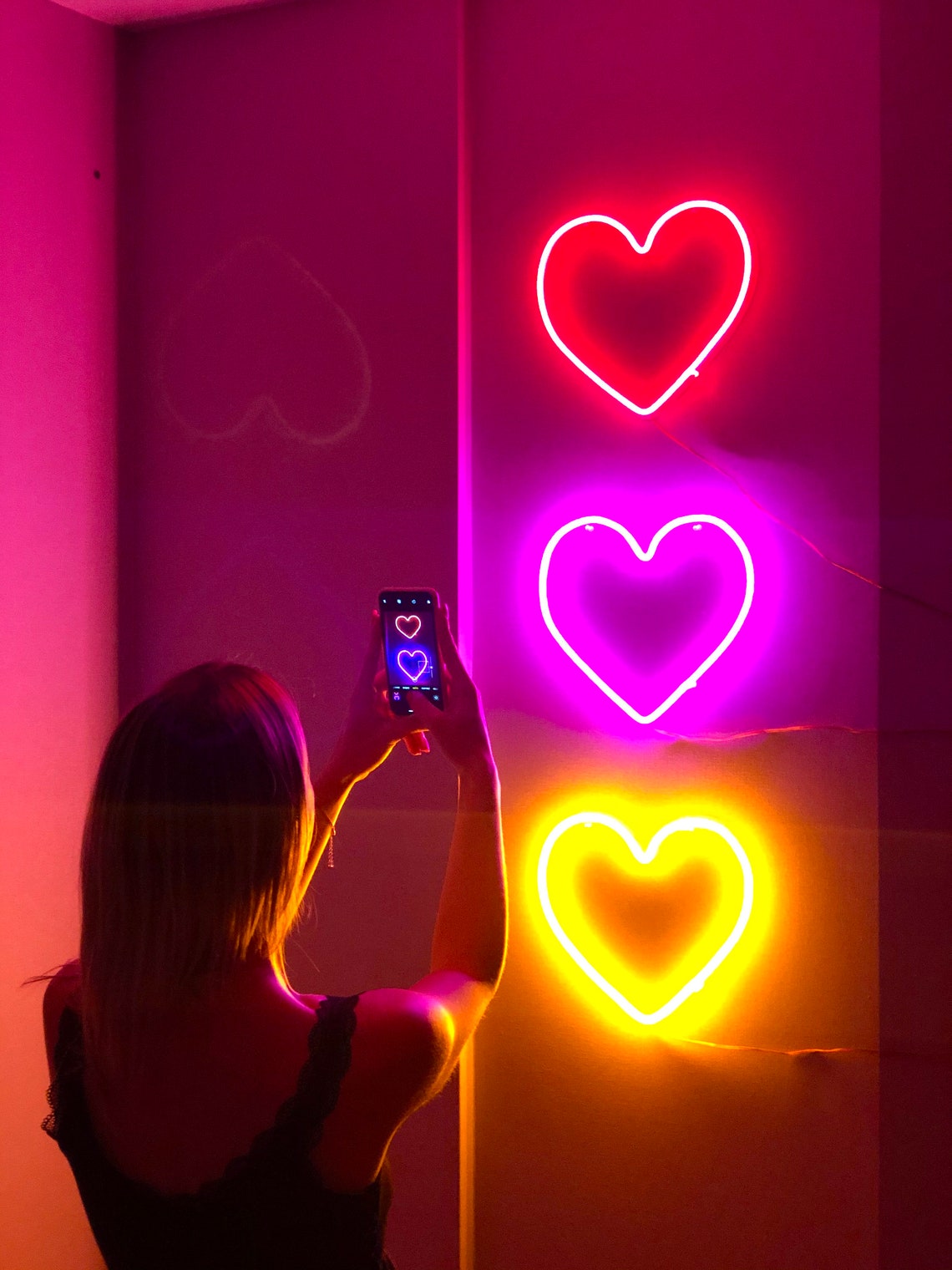 Heart Neon Sign Neon Sign Neon Sign Bedroom Neon Lights | Etsy