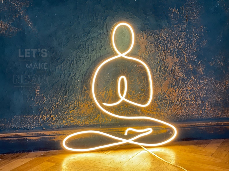 Yoga LED Neon Sign, Wall Decor, Wall Sign, Neon Lights, Meditation Art ...