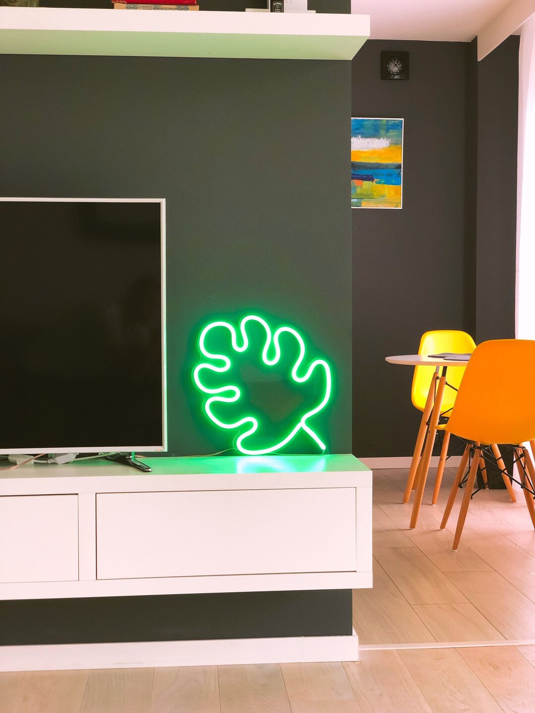 Bedroom Neon Sign Monstera Leaf - Neon Lights - Neon Sign for Home ...