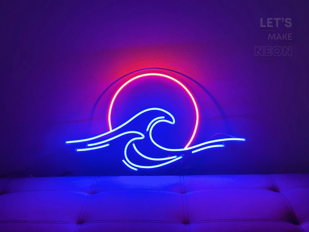 Sunrise Sunset Neon Sign, Sun Wave Neon Sign, Bedroom Neon Sign ...