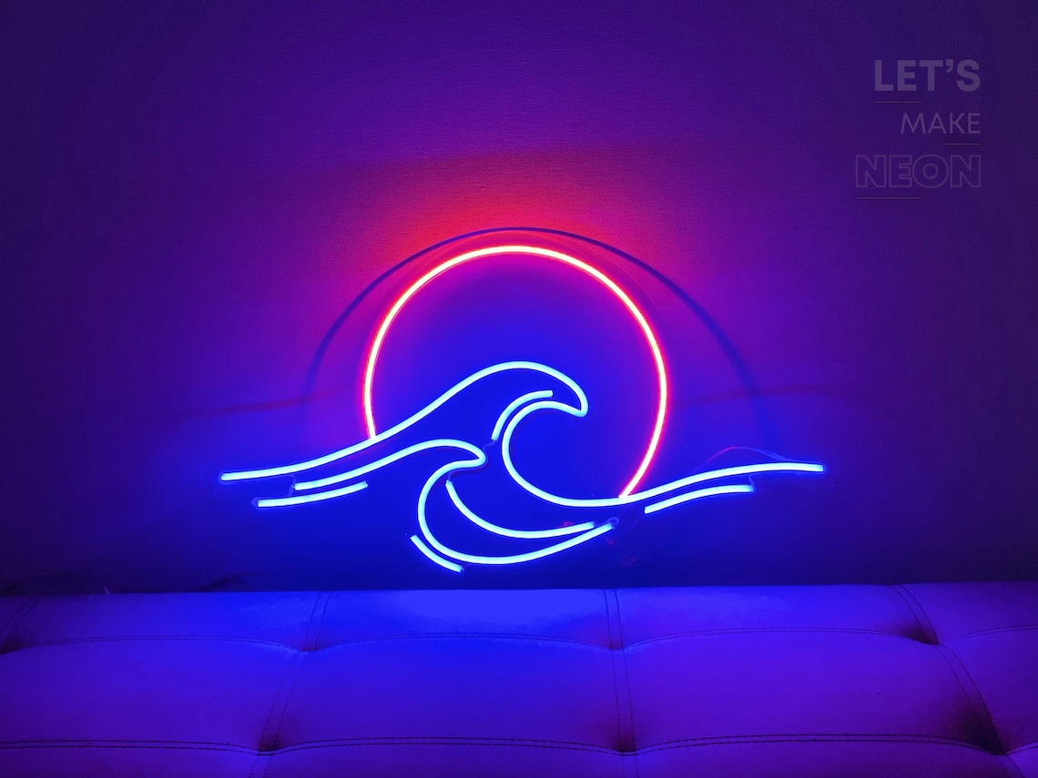 Sunrise Sunset Neon Sign Sun Wave Neon Sign Bedroom Neon - Etsy