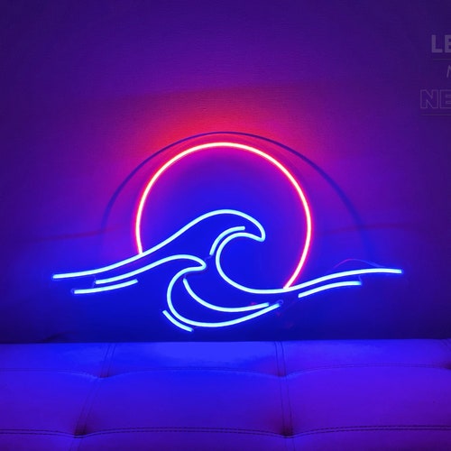 Sunrise Sunset Neon Sign Sun Wave Neon Sign Bedroom Neon - Etsy