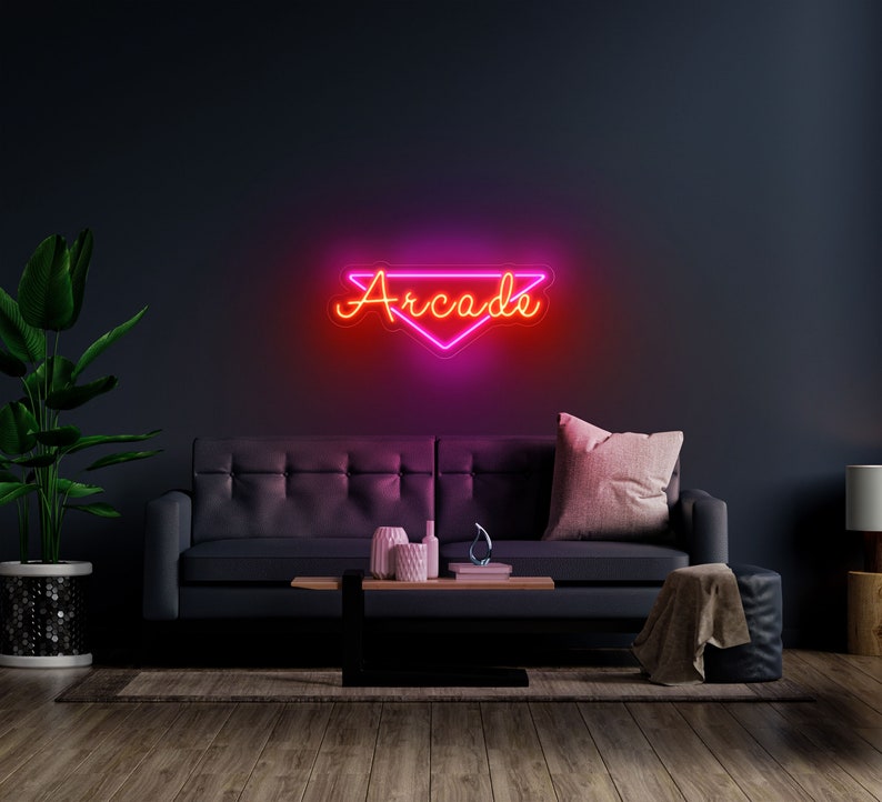 Retro Arcade Neon Sign - Your Arcade, Man-cave LED Sign, Vice Colors ...