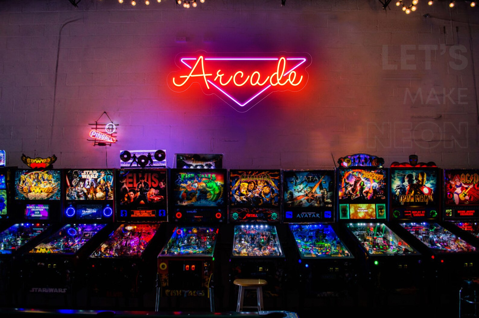Retro Arcade Neon Sign - Your Arcade, Man-cave LED Sign, Vice Colors ...