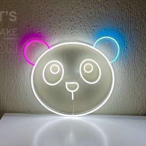 Panda Neon Light, LED Sign, Cute Neon Signs, Lights for Wall Mount ...